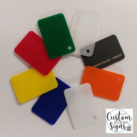 Acrylic Sign Board 90x60cm Arched various colors - Custom Event Signs