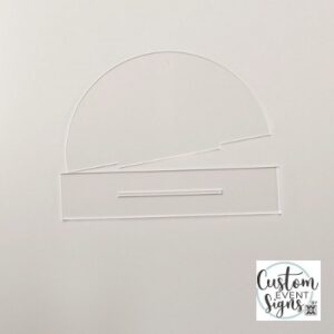 Acrylic Arch Table Number blank 10cmH x 20cmW - Custom Event Signs