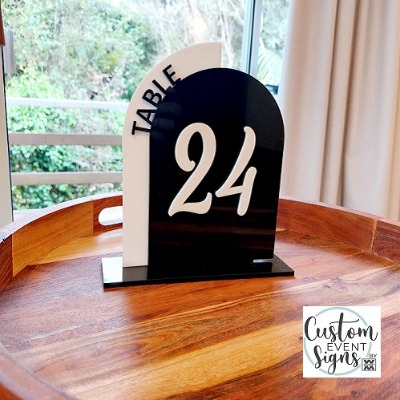 Table Number arch two colors - Custom Event Signs