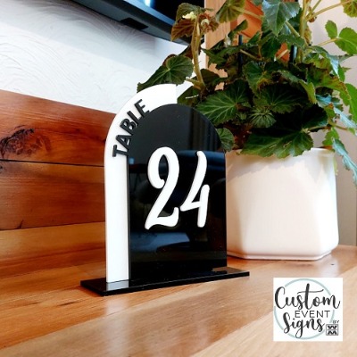 Table Number arch two colors - Custom Event Signs