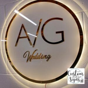 Wedding sign 3D , initials - Custom Event Signs